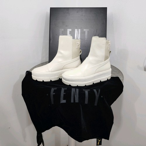 PUMA FENTY by Rihanna Chelsea Sneaker Boot Vanilla Ice Ivory Womens US ...