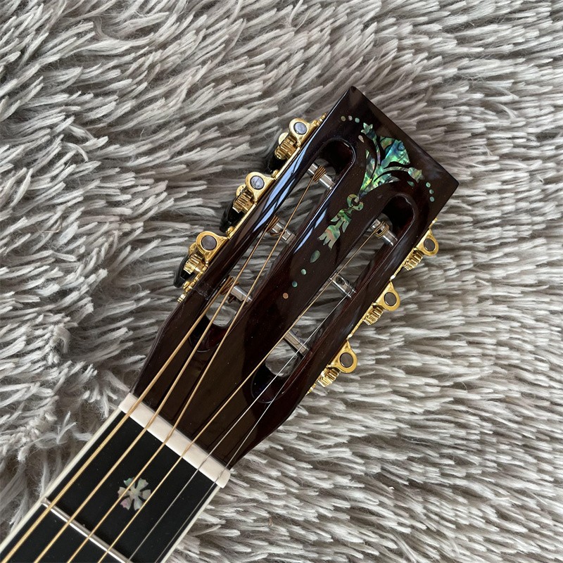 Factory OM42 Acoustic Electric Guitar Slotted Head Soild Top Real ...