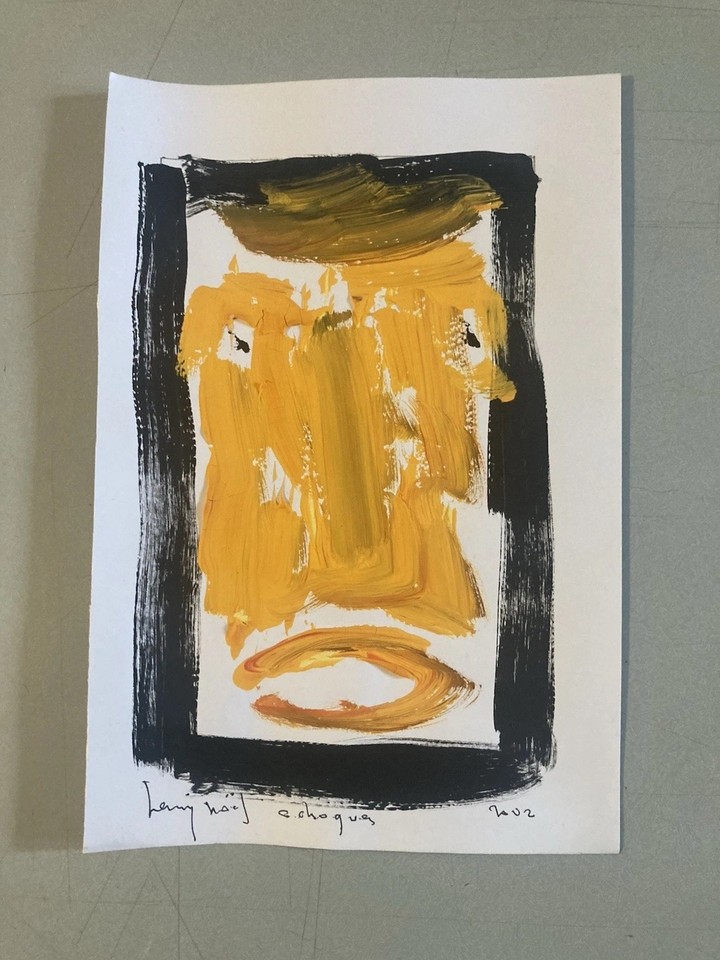 Beautiful Painting 2007 Gouache On Paper Mask Abstract Art Henry Noël ...