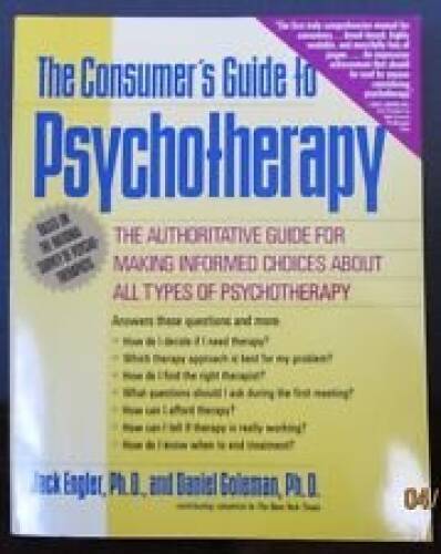 The Consumers Guide to Psychotherapy - Paperback By Engler, Jack - GOOD ...