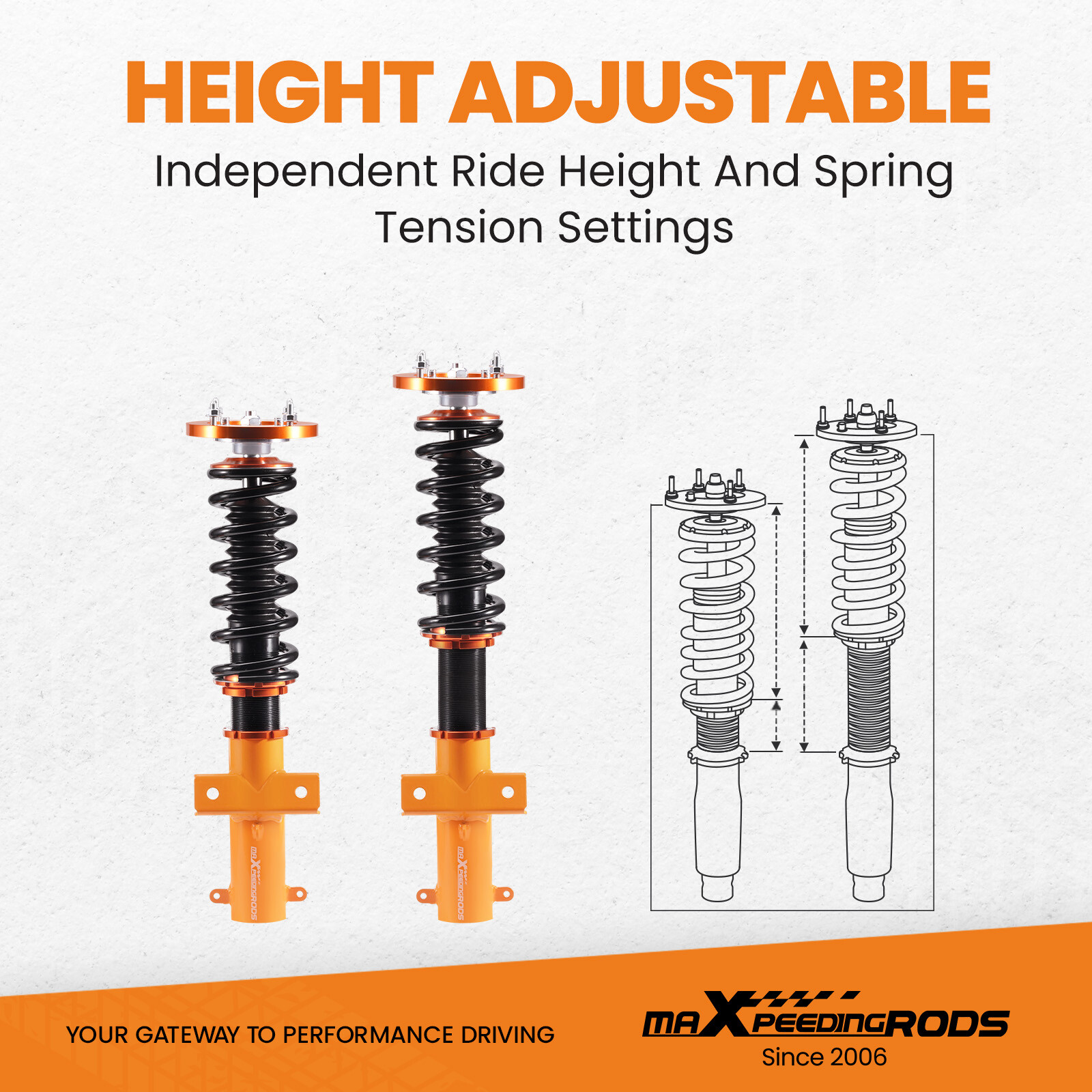 MaXpeedingrods Coilovers Suspension Lowering Kit for Ford Mustang 05-14 ...