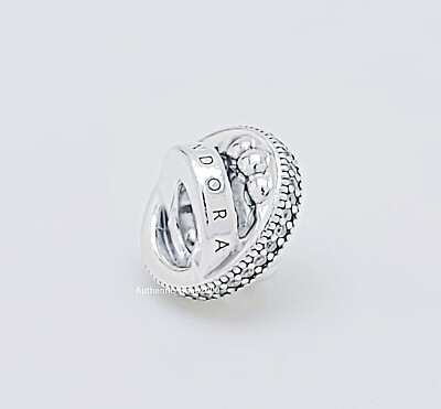 NEW 100% Authentic PANDORA 925 Silver Logo CZ Pavé & Beads Charm ...