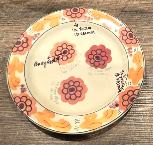 Hartstone Pottery Collector Flower Floral Dinner Plate w/ Sample Colors ...