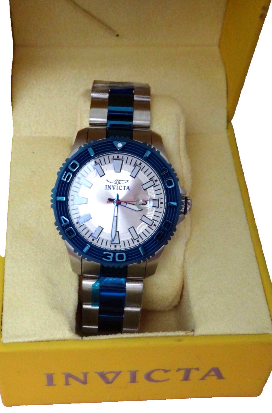 INVICTA Men Pro Diver Two-Tone Silver Blue S/Steel Watch 22407 Silver ...