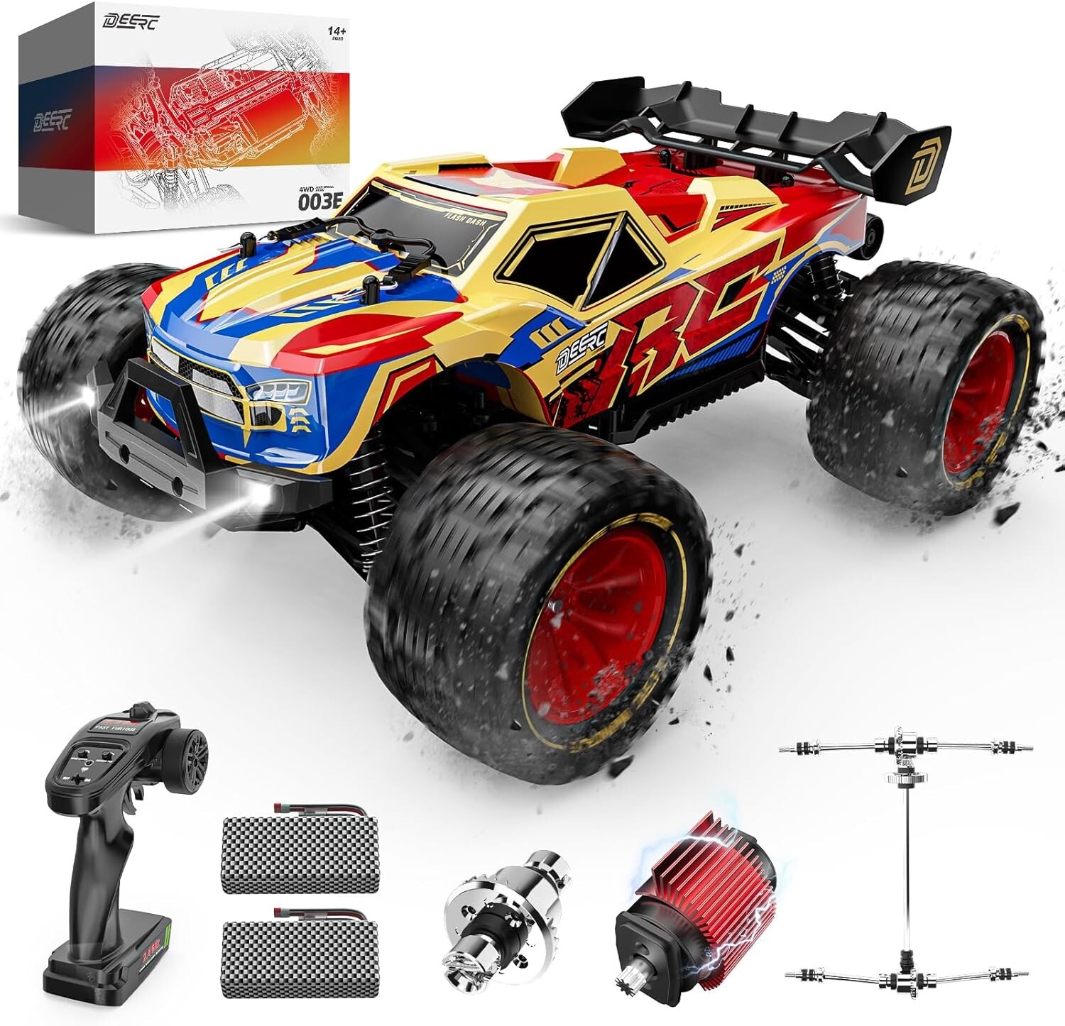 DEERC 1/14 Brushless Fast RC Cars Max 50KM/H High Speed Remote 4x4 | eBay