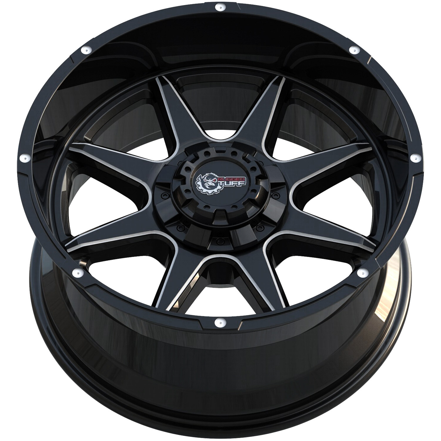 Rugged TUFF 20x10 RT800 Wheels Set Gloss Black 5x127 5x139.7 -18 Fits ...