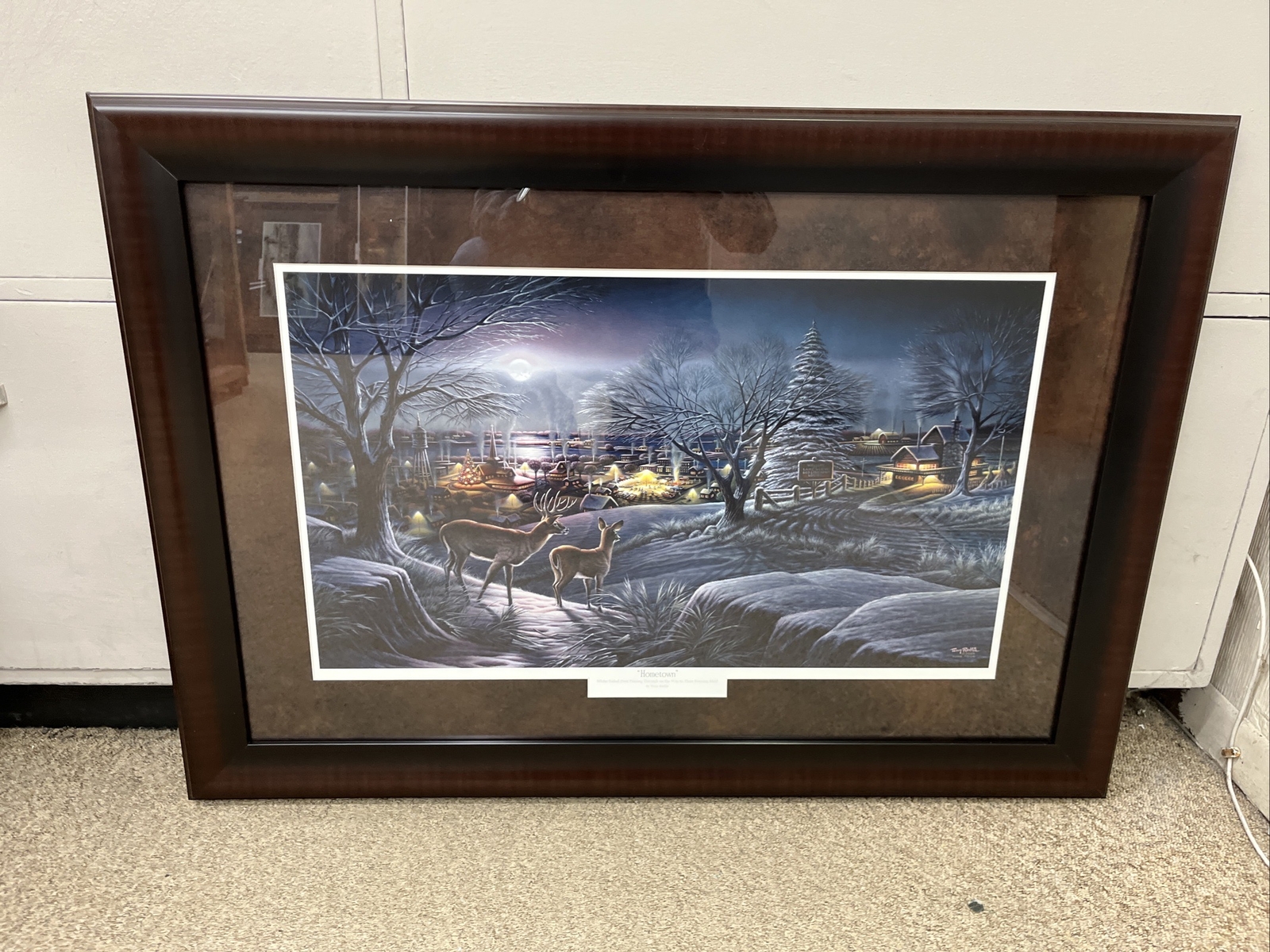 TERRY REDLIN CUSTOM FRAMED / MATTED “ Hometown” B17 Deer | eBay