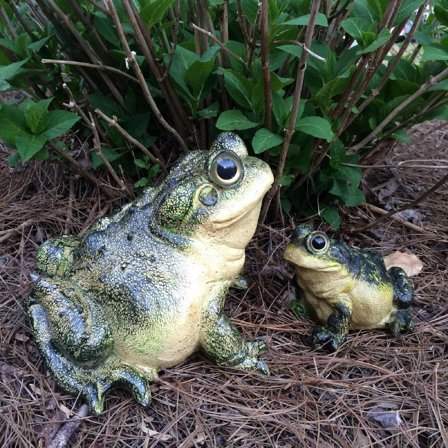 Large Realistic Bullfrog Toad Home Garden Nature Statue Sculpture Resin ...