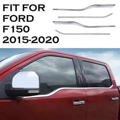 Chrome Door Window Lower Sill Molding Trim Cover Set For Ford F150 ...