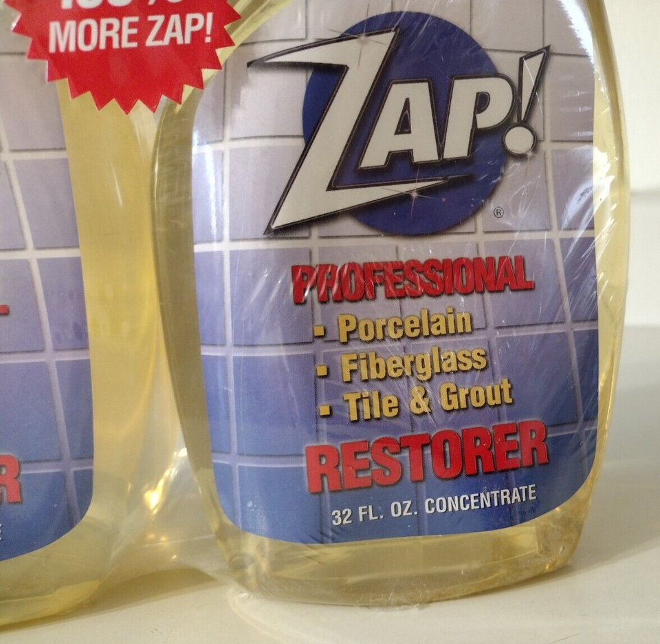 ZAP! Professional Porcelain Tile & Colored Grout Restorer 64 oz + 12 oz ...