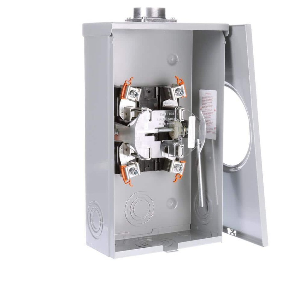 Siemens Ringless-Lever Bypass Meter Socket 200-Amp 4 Jaw Overhead Feed ...