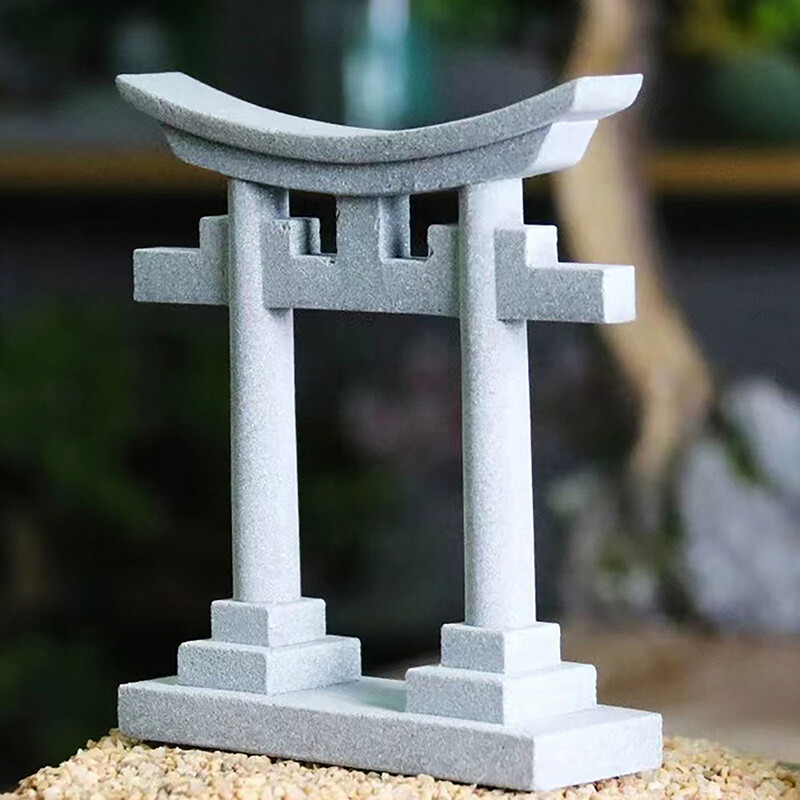 Torii Gate Japanese Aquarium Decor Miniature Ornament Garden Landscape ...