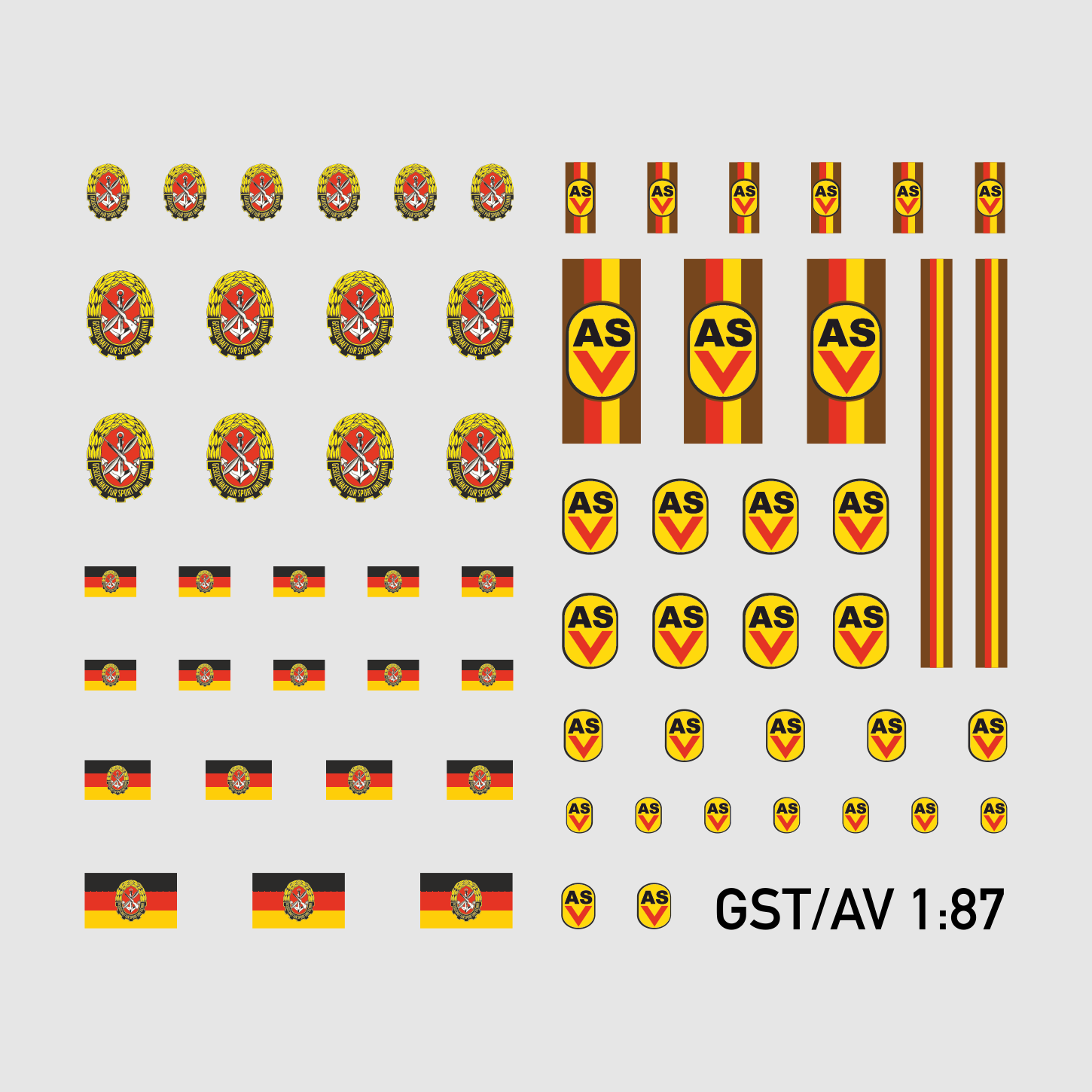 Waterslide Decal 1:87 DDR GST / AV Armeesportvereinigung LKW Modellbahn ...