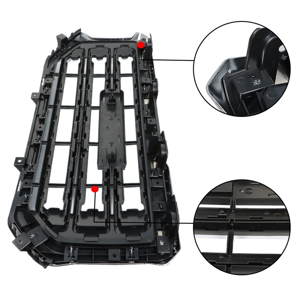 Front Bumper Grille Fit For GMC Sierra 1500 2016-2019 With Chrome ...