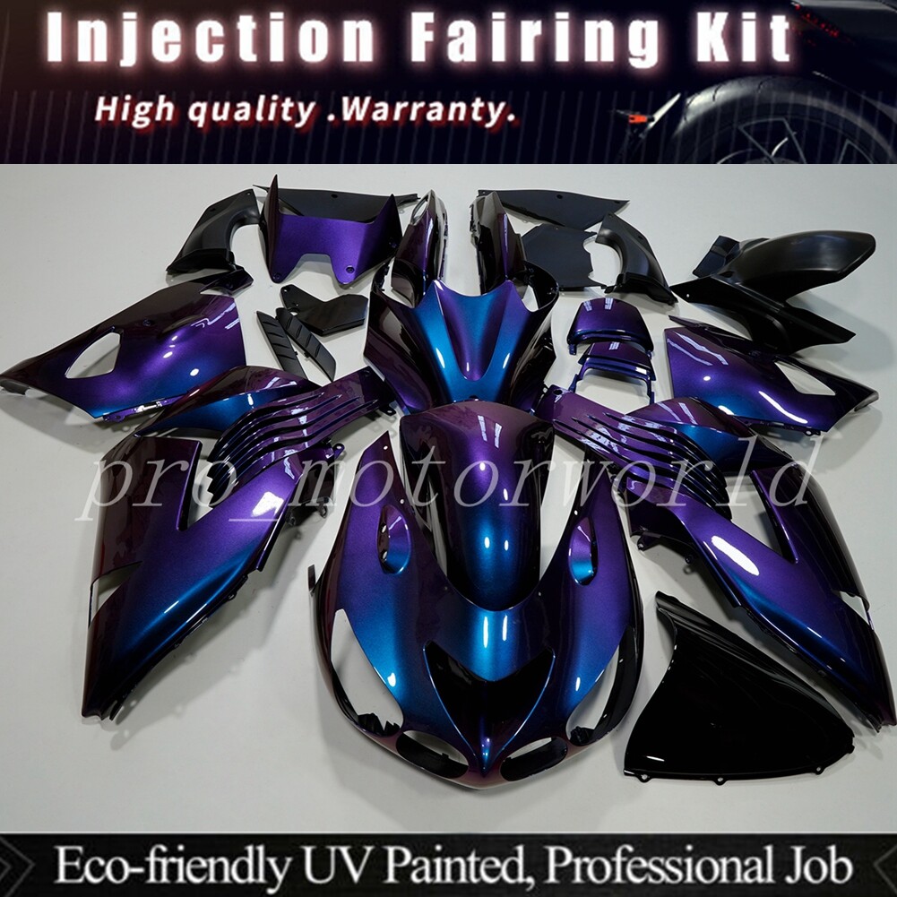 Chameleon Purple Blue Painted Fairing Kit For Kawasaki Ninja ZX14 ZX14R ...