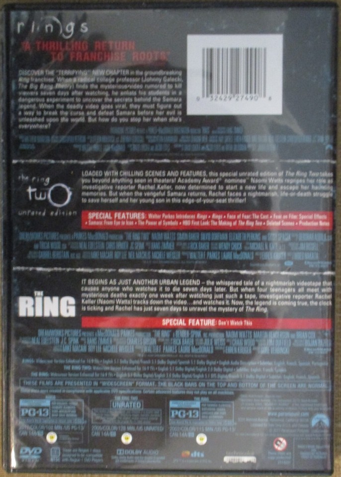 The Ring, The Ring 2 & Rings On 3 Movie Collection On 3 DVDs | eBay