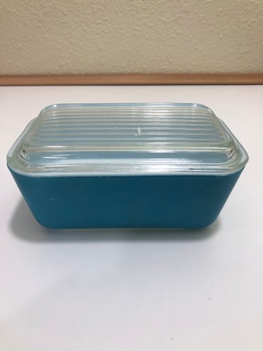 Pyrex Blue 0502 1.5 Pint Refrigerator/loaf pan Dish With Lid Vintage | eBay
