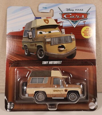 New-2024 Mattel Disney Pixar Cars Tony Motorfelt Sheriff Cars On The ...
