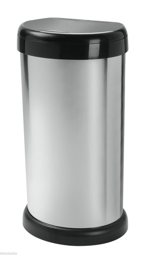 SILVER MODA BIN - TOUCH TOP - ITALIAN STYLE - KITCHEN / OFFICE BIN ...