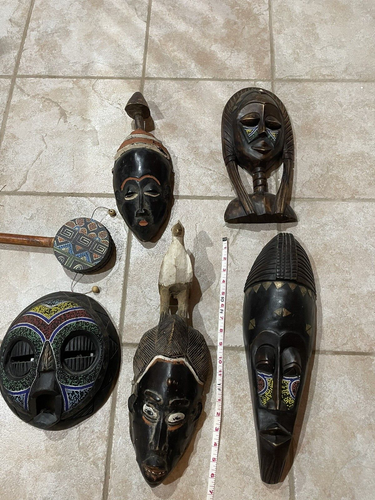 Vintage African Wooden Tribal Masks Collection 5 pcs A Treasure! Masks ...