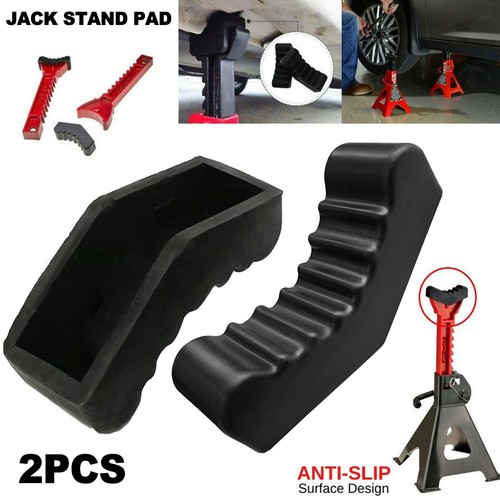 x2 6Ton Axle Jack Stand Pad Adapter Universal Slotted Frame Rail Rubber ...