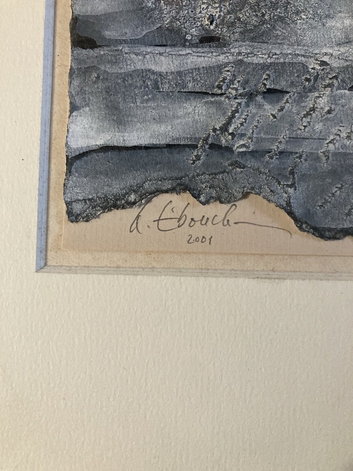 Very Beautiful Mixed Technical Plate On Paper Hamid Tibouchi Art Poet ...