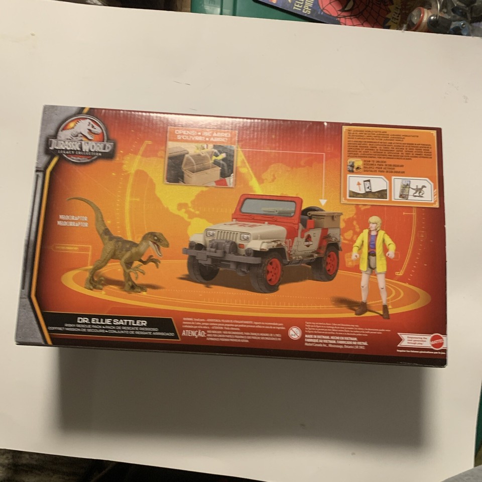 Jurassic World Dr. Ellie Sattler Risky Rescue Pack Vehicle Jeep Playset ...