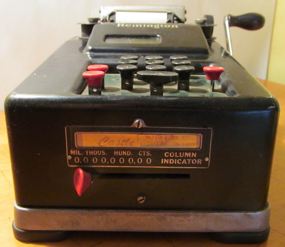 Remington Rand Vintage Hand Crank Adding Machine USA M63601 | eBay