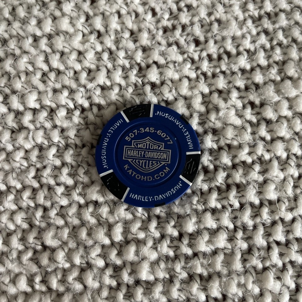 HARLEY DAVIDSON MANKATO MN MINNESOTA DEALER CASINO POKER CHIP BLUE ...