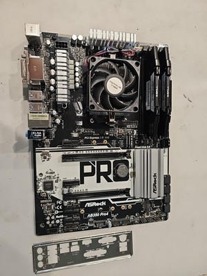 M86 MOBO COMBO A10-9700 + 8gb Ram + ASROCK AB350 PRO4 MOTHERBOARD | eBay