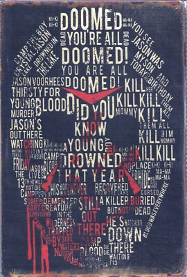 Jason Voorhees Friday the 13th famous one-liners Horror Movie Tin Metal ...
