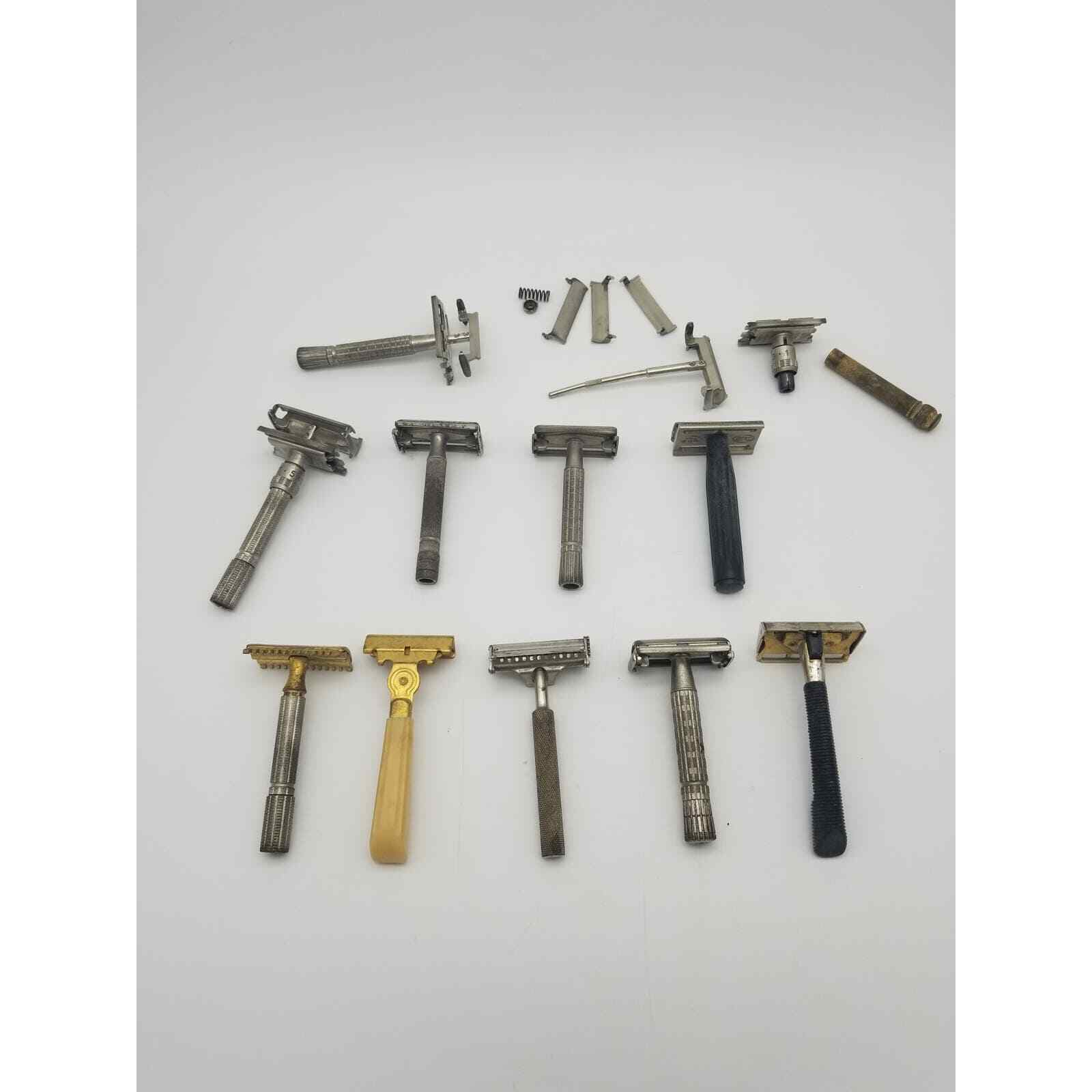 Lot of Vintage Safety Razors & Parts Schick Ever Sharp Clix Gillette ...