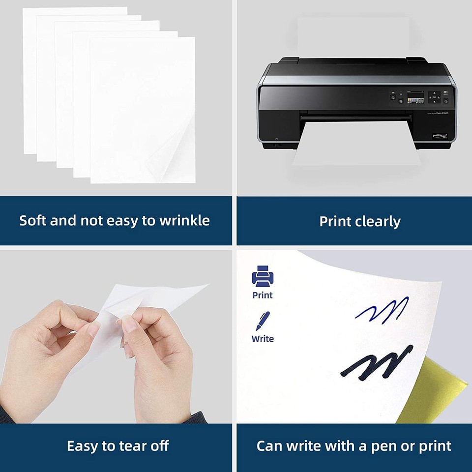 100 Full Sheet Shipping Labels 8.5x11 Self Adhesive Blank Paper for ...