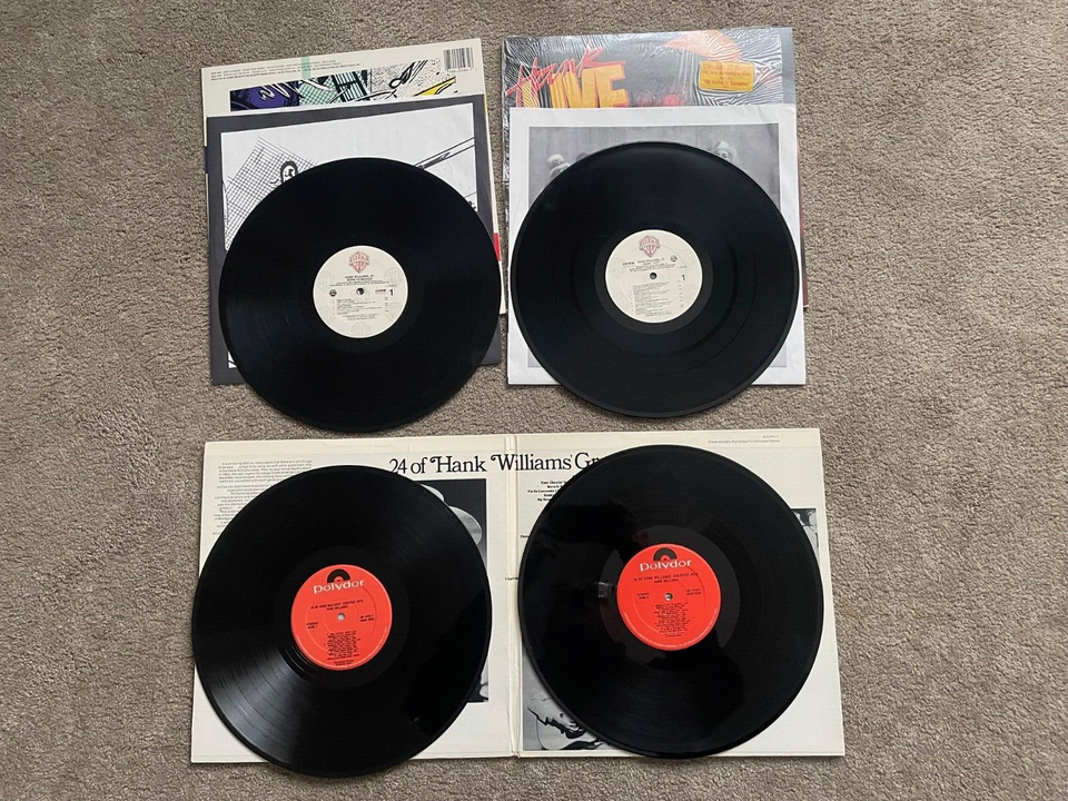 Lot of 4 vinyl LP Albums, HANK WILLIAMS & JUNIOR, 24 OF GREATEDT HITS ...