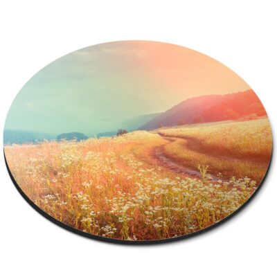 Round Mouse Mat Vintage Grass Meadow Sunset Sunlight #52366 | eBay UK