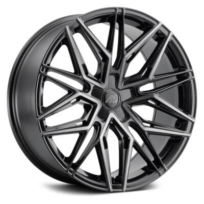 20 inch 20x8.5 MACH BK MF6 Carbon Black / Undercut wheels rims 5x115 ...