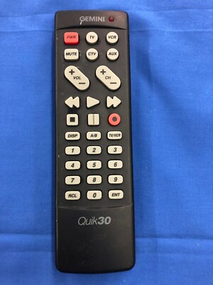 Gemini TV VCR Remote Control Quik 30 Quick30 Used | eBay