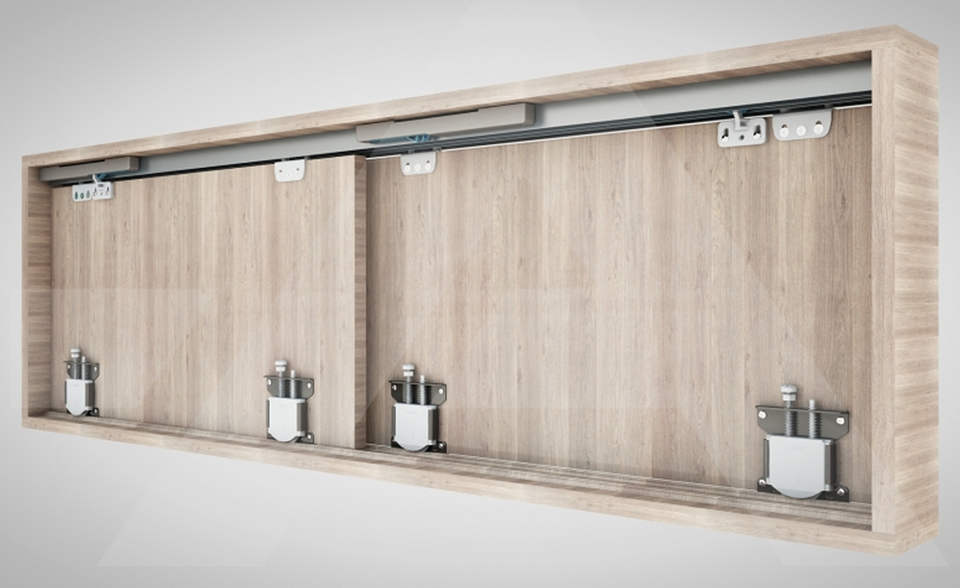 1500mm Sliding Wardrobe Door Track System Kit 75kg Per Door Rail For 2 ...