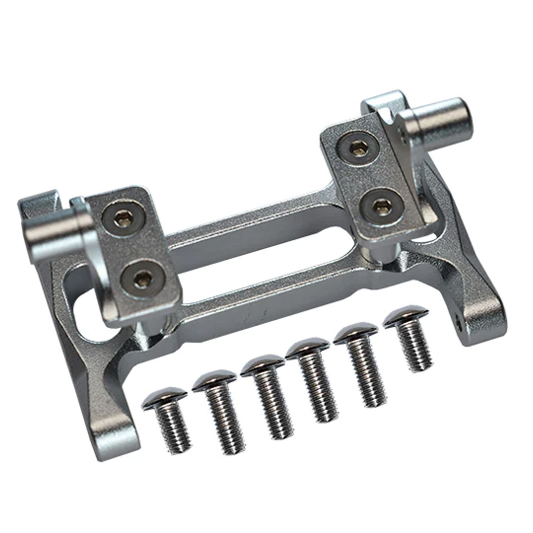 GPM Racing Aluminum Rear Chassis Mount w/Screws Silver for 1/14 Tamiya ...