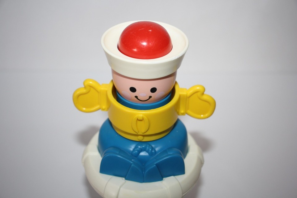 VTG Fisher Price Suction Cup Baby Rattle Peek A Boo Sailor #415 Squeaks ...