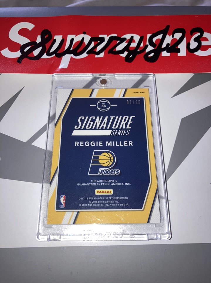 2017-18 Donruss Optic Reggie Miller Signature Series Pink Prizm Auto 01 ...