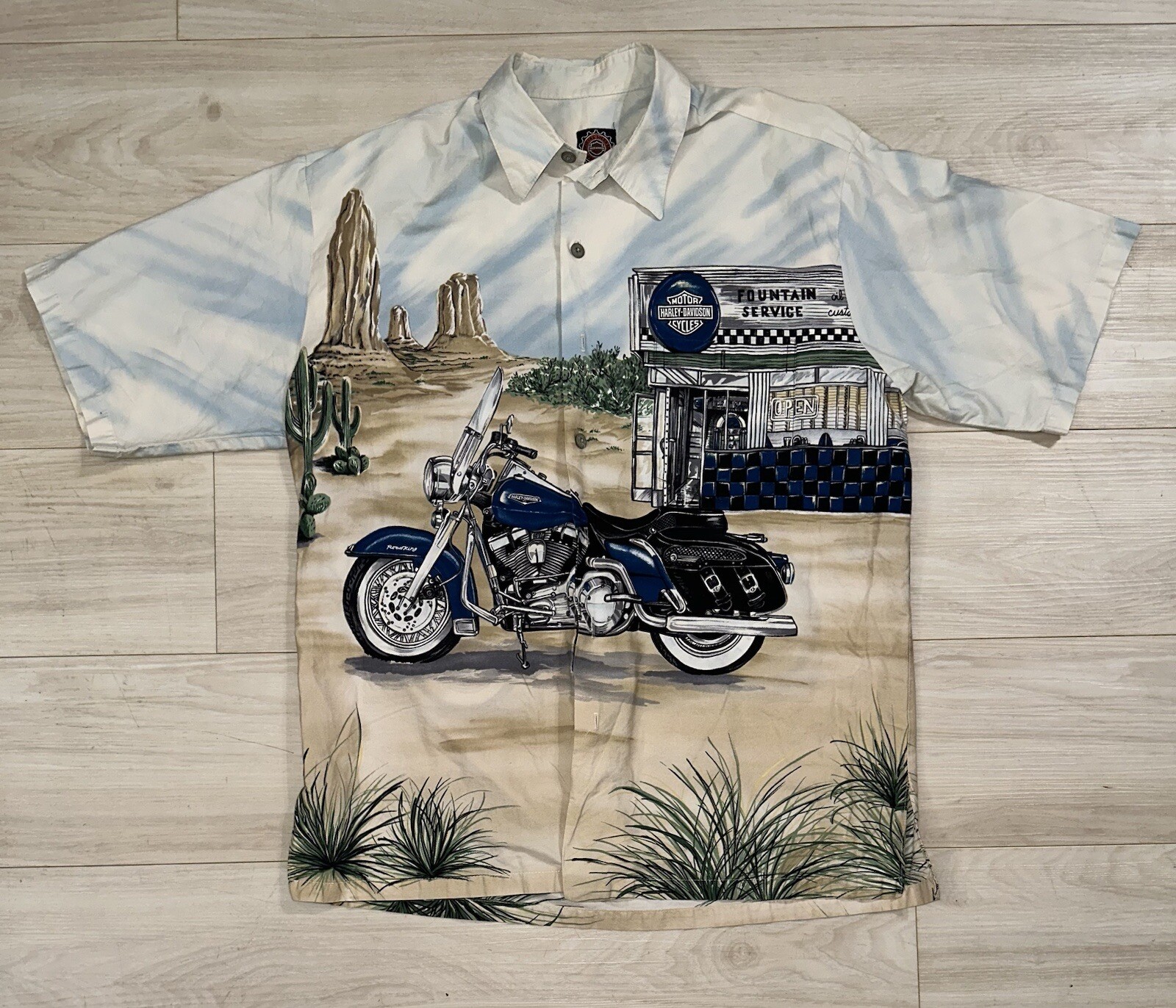 Harley Davidson Hawaiian Road King Button Up Shirt US… - Gem