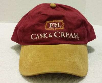 Vintage Cask and Cream Liqueur Hat Cap Trucker Maroon/Tan E J Brandy ...