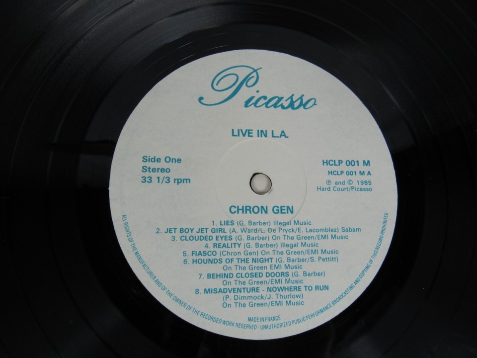 Chron Gen - Live At The Old Waldorf French Press 12" Vinyl LP 1985 Punk ...