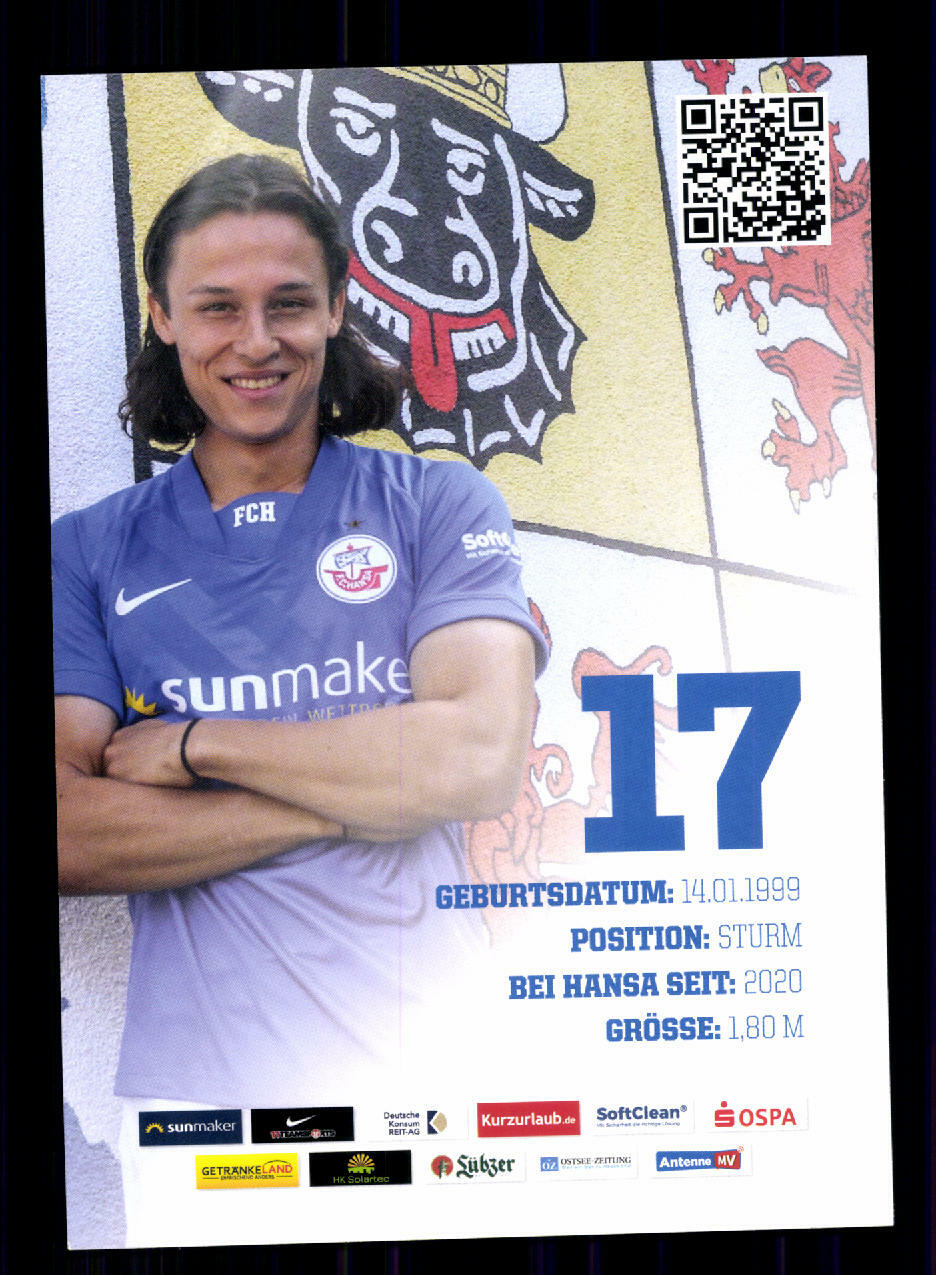 Gian Luca Schulz Autogrammkarte Hansa Rostock 2020-21 Original Signiert ...