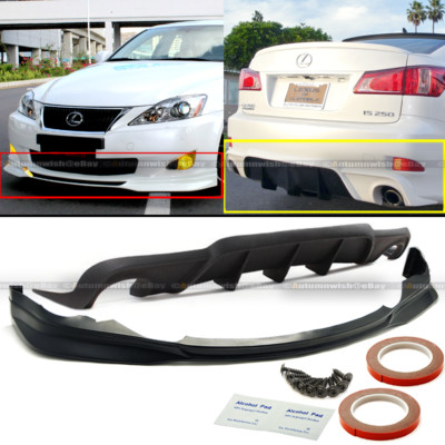 For 06-08 IS250 IS350 F Sport Style PU Front Lip & Rear Diffuser Bumper ...