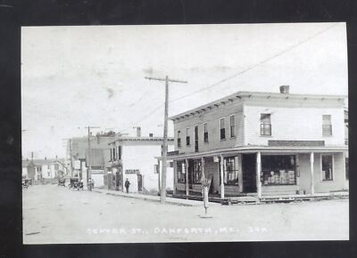 REAL PHOTO DANFORTH MAINE DOWNTOWN STREET SCENE STORES POSTCARD COPY | eBay