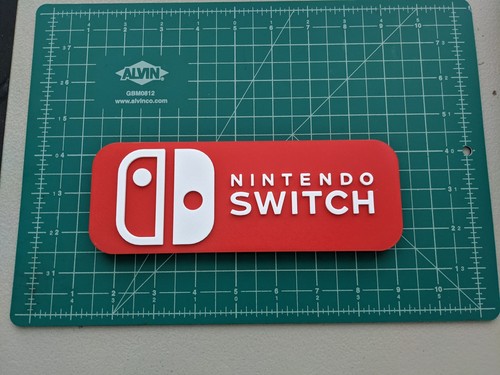 Nintendo Switch logo video game sign 3D printed videogame shelf display ...