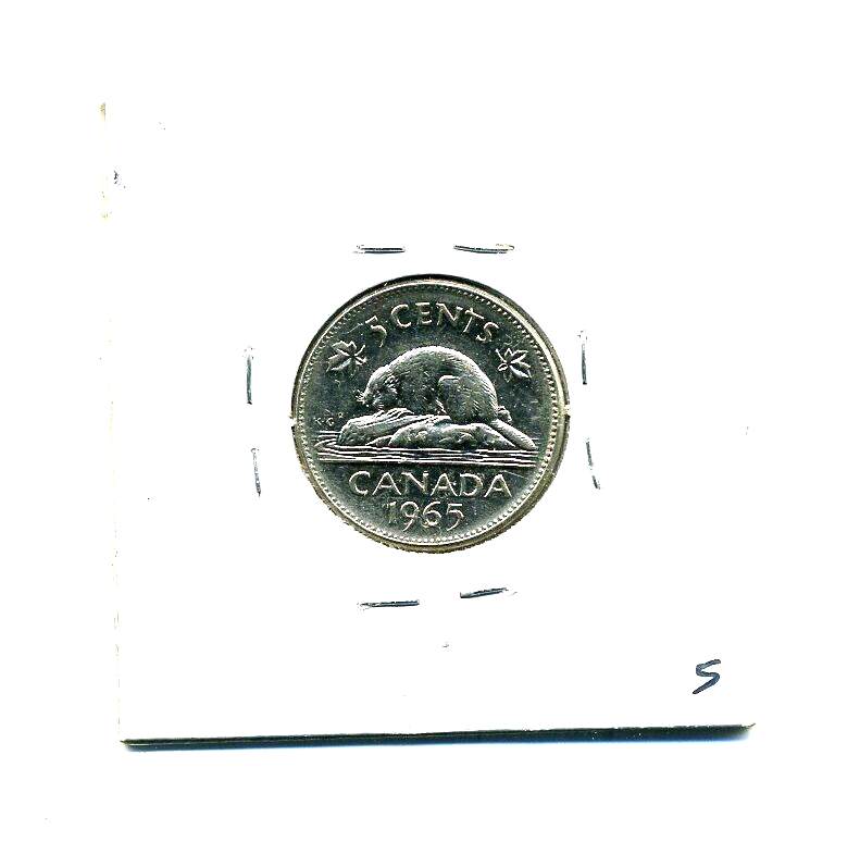 1965 Canada Five 5 Cents Nickel Coin XF Beaver Queen Elizabeth II | eBay