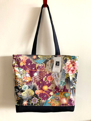 Handmade Floral Print Big Tote Bag Yancha by Shuko Akune USA New | eBay